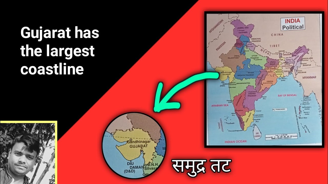 Gujarat has the largest coastline | which state of India has the ...