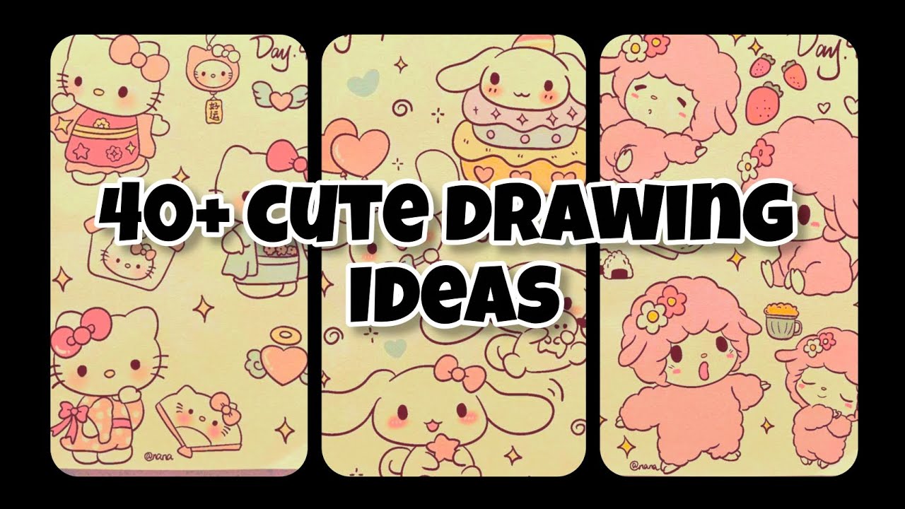 40+ cute drawing ideas for beginners! - YouTube