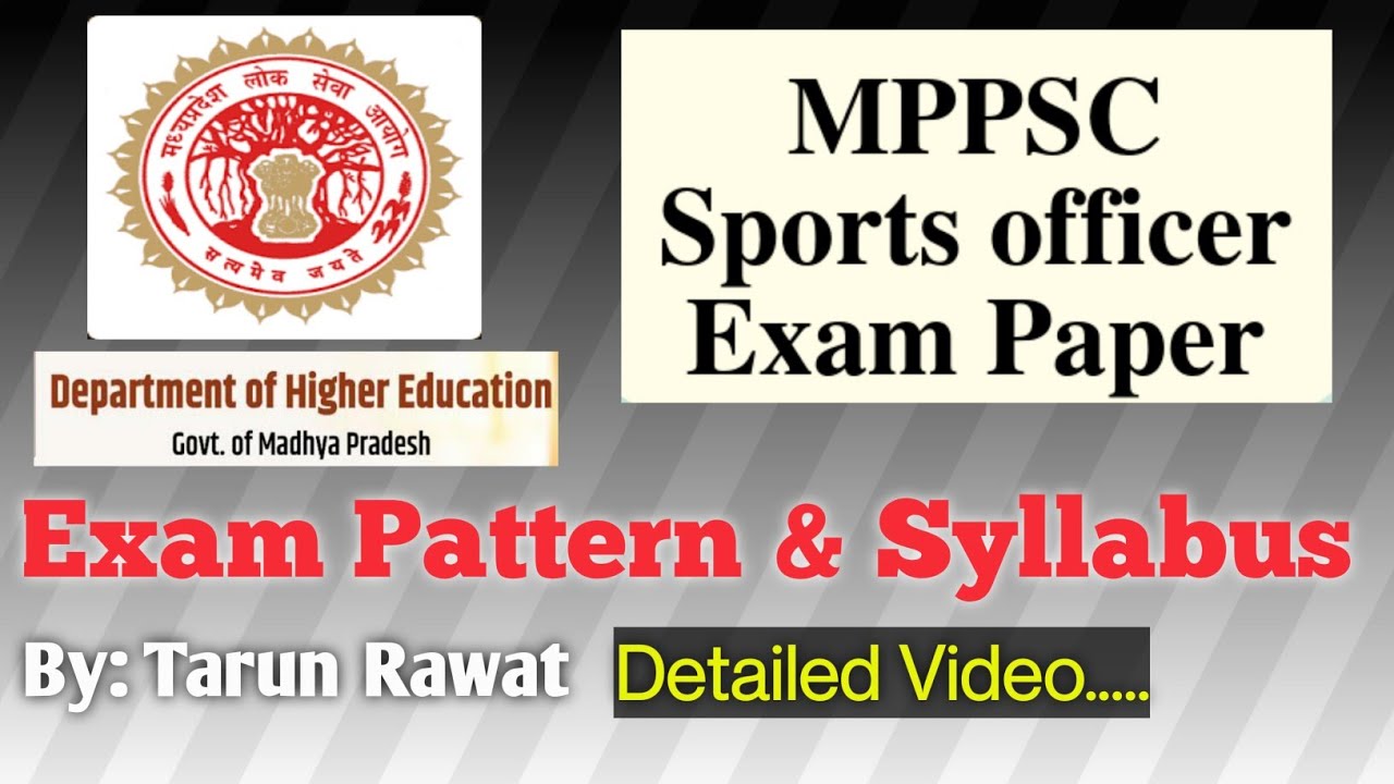 🔴MPPSC Sports Officer Exam Pattern & Syllabus | Important information ...