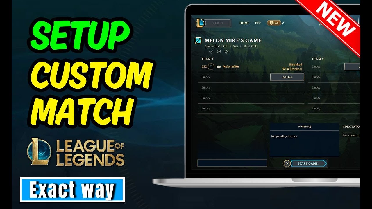 How to setup a custom match in league of legends? - YouTube