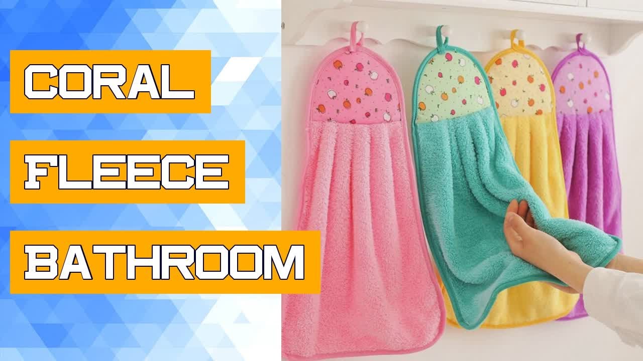 Coral Fleece Bathroom Absorbent Cloth Rag Hanging Cloth Supplies Soft ...
