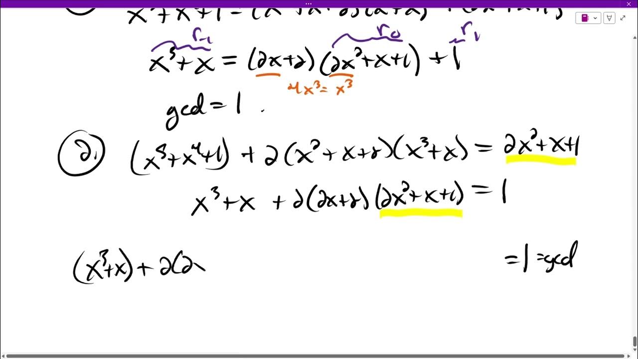 Section 2.4, Divisibility in Integral Domains, Bezout's Identity and Coefficients, Example over ...