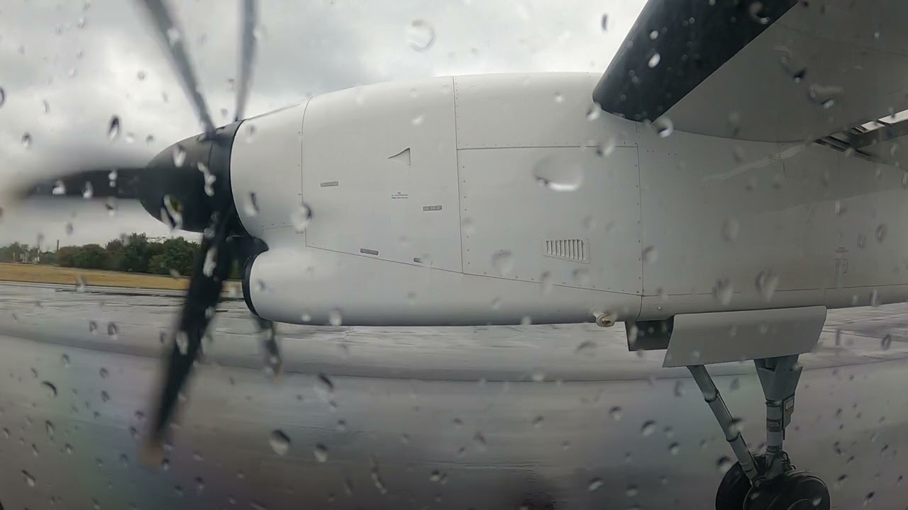 Bombardier Dash 8-Q400 Sky Alps Take Off Düsseldorf - YouTube