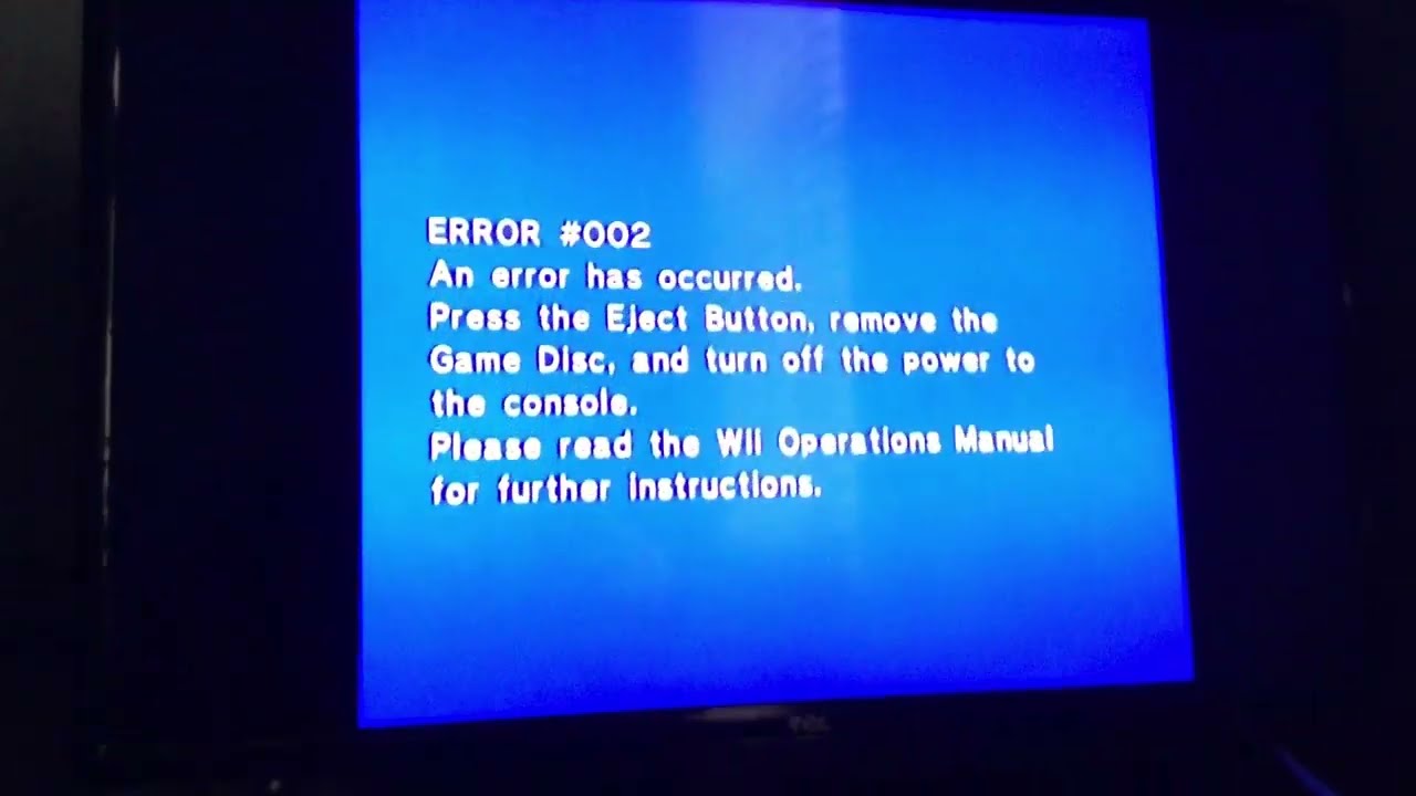 Wii Error 002 YouTube Wii Error 002 YouTube