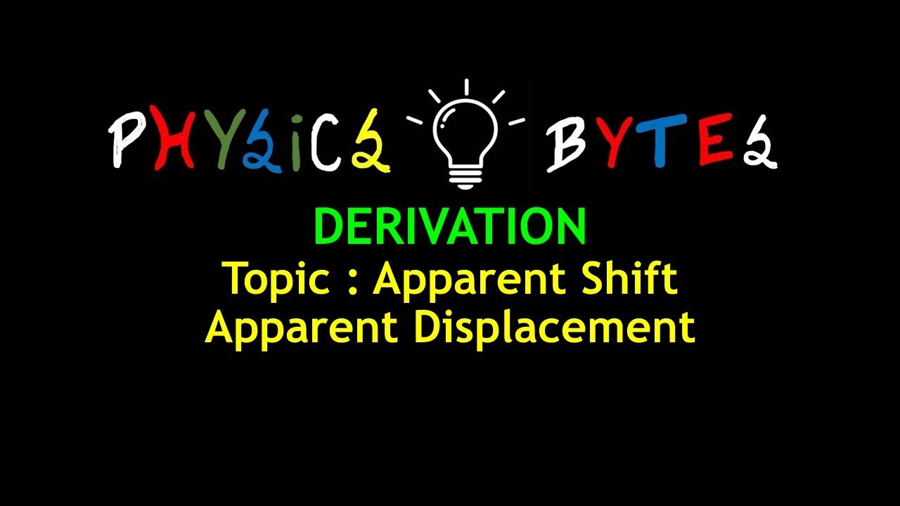 Apparent Shift or Apparent Depth| PHYSICS | 12th Class | JEE MAINS ...
