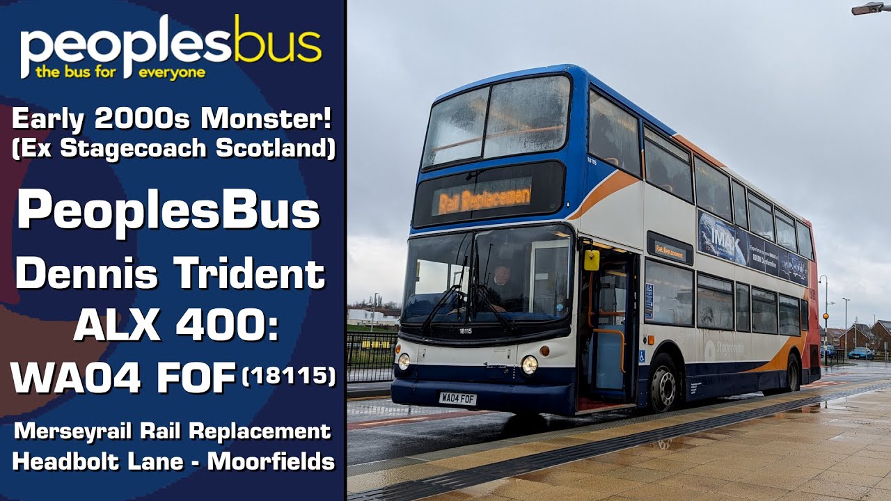 (Early 2000s Monster!) PeoplesBus Dennis Trident ALX 400: WA04 FOF ...