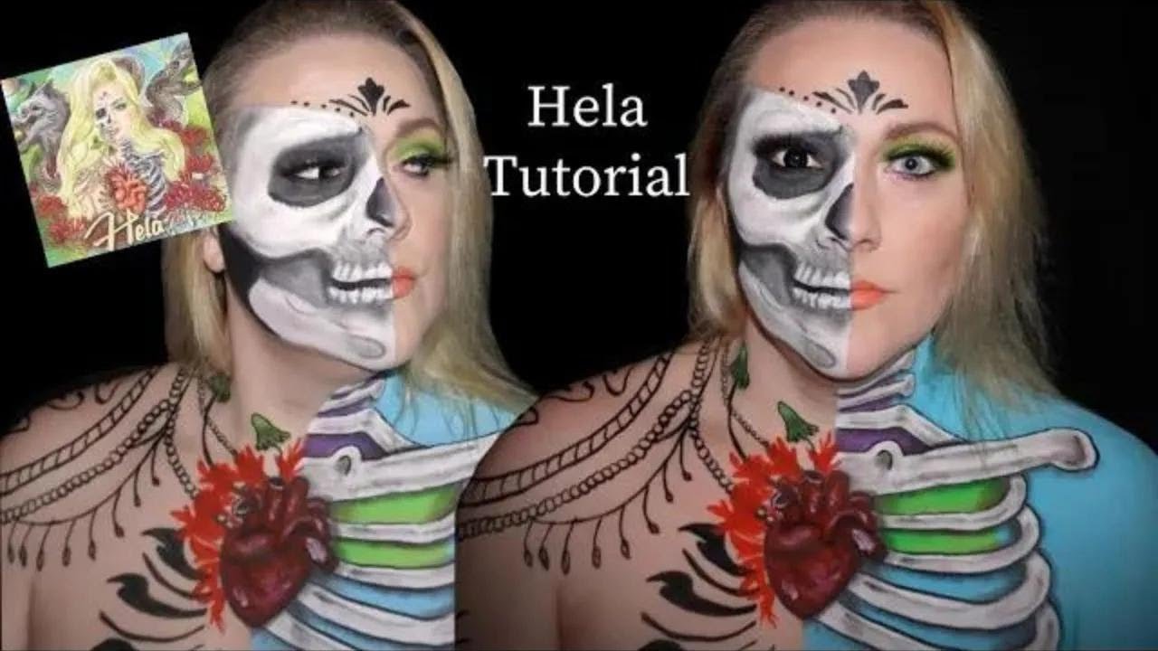 Hela Skull Face Body Paint Tutorial | Based on Angelica Nyqvist's New ...