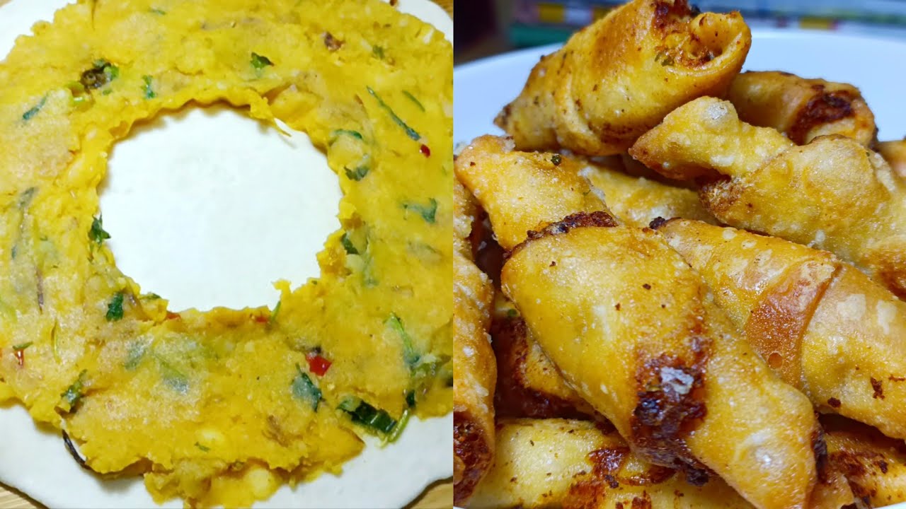 Easy evening potato snacks/ crisps potato rolls recipe - YouTube