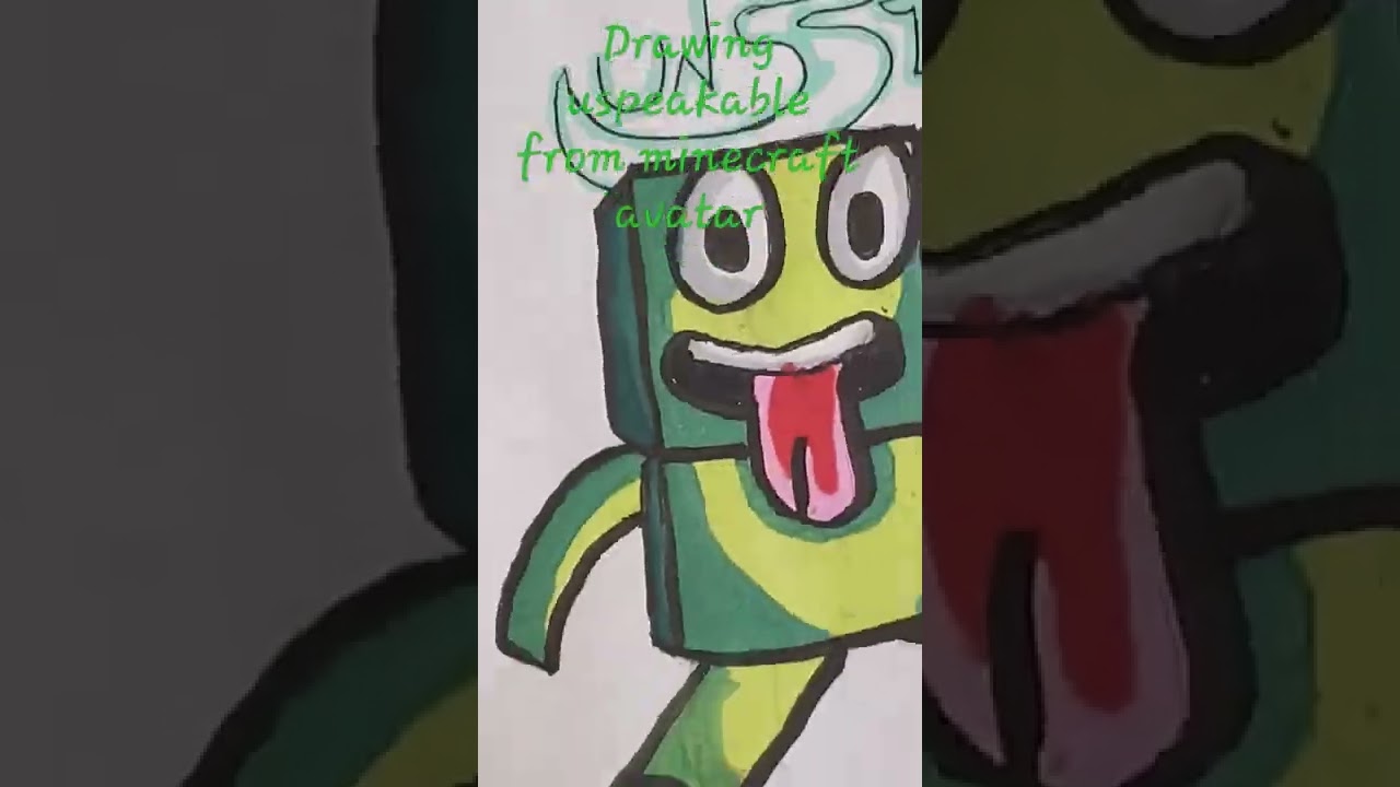 Drawing unspeakable minecraft character - YouTube