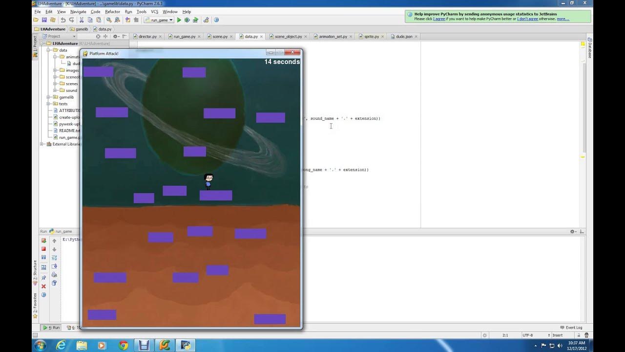 Pygame Top Down Platformer Week 1 - YouTube