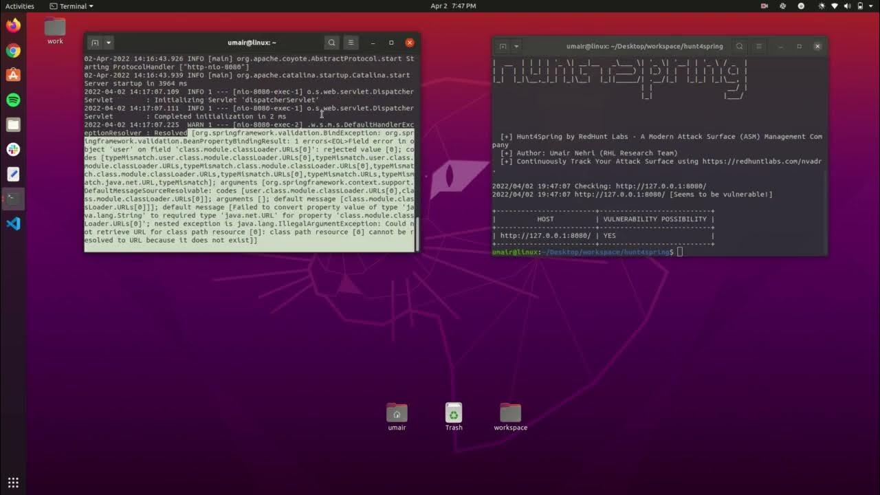 Hunt4Spring — "Spring4Shell" Vulnerability Scanner Demo | CVE-2022-22965 - YouTube