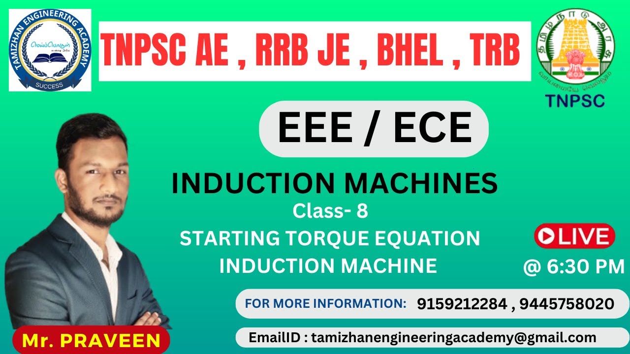 STARTING TORQUE EQUATION INDUCTION MACHINES| ELECTRICAL IN TAMIL ...