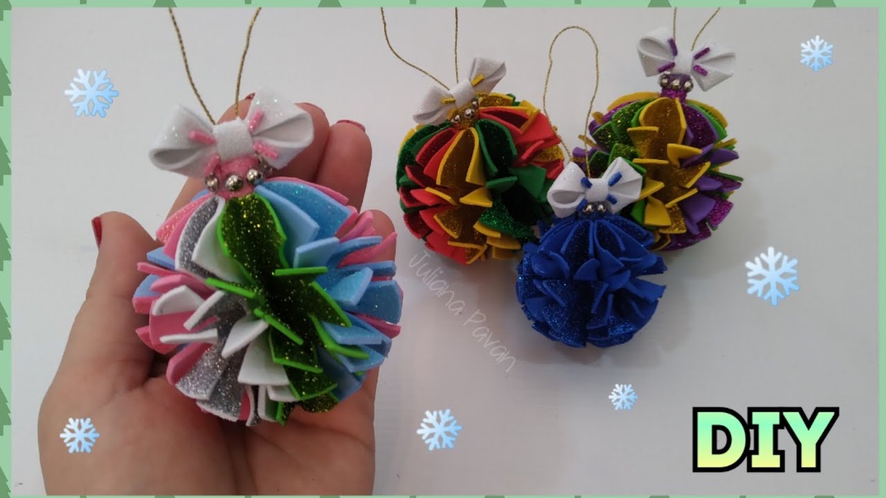 🎄Bolas decorativas fáceis de E.V.A🎄 Easy balls Ornament/ Foam🎄 - YouTube