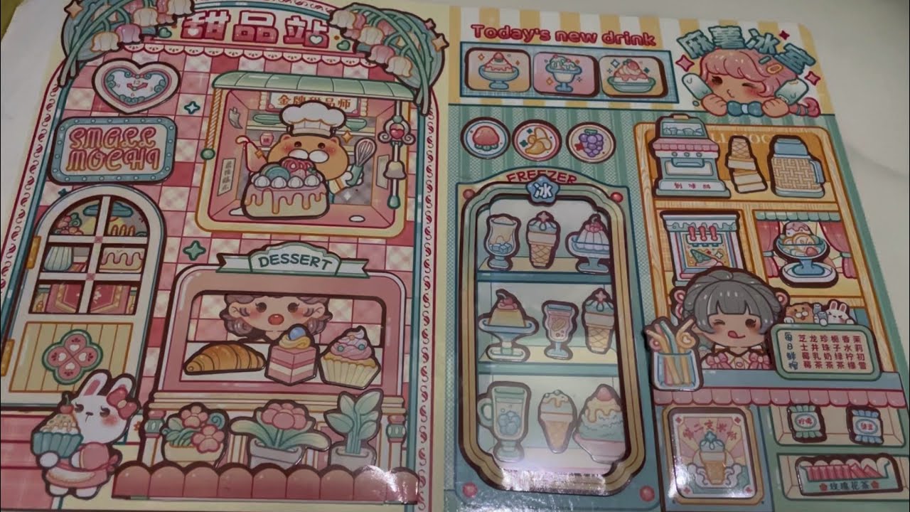 “Paper DIY” Toko Ice Cream ,Small Mochi Quiet Book, Stickers Magnetic ...
