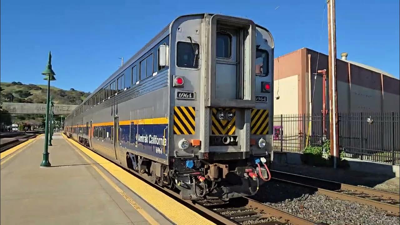 Late Amtrak Capitol Corridor #729 at Martinez Station with CDTX #2123 SC-44 and #6964 Cab Car ...