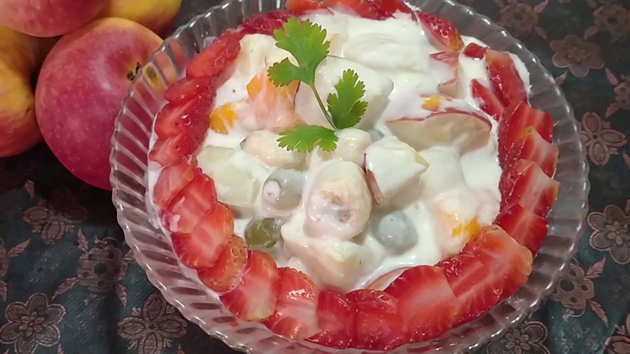 Fruit Cream chat || how to make fruit cream chat at home || cream chat ...