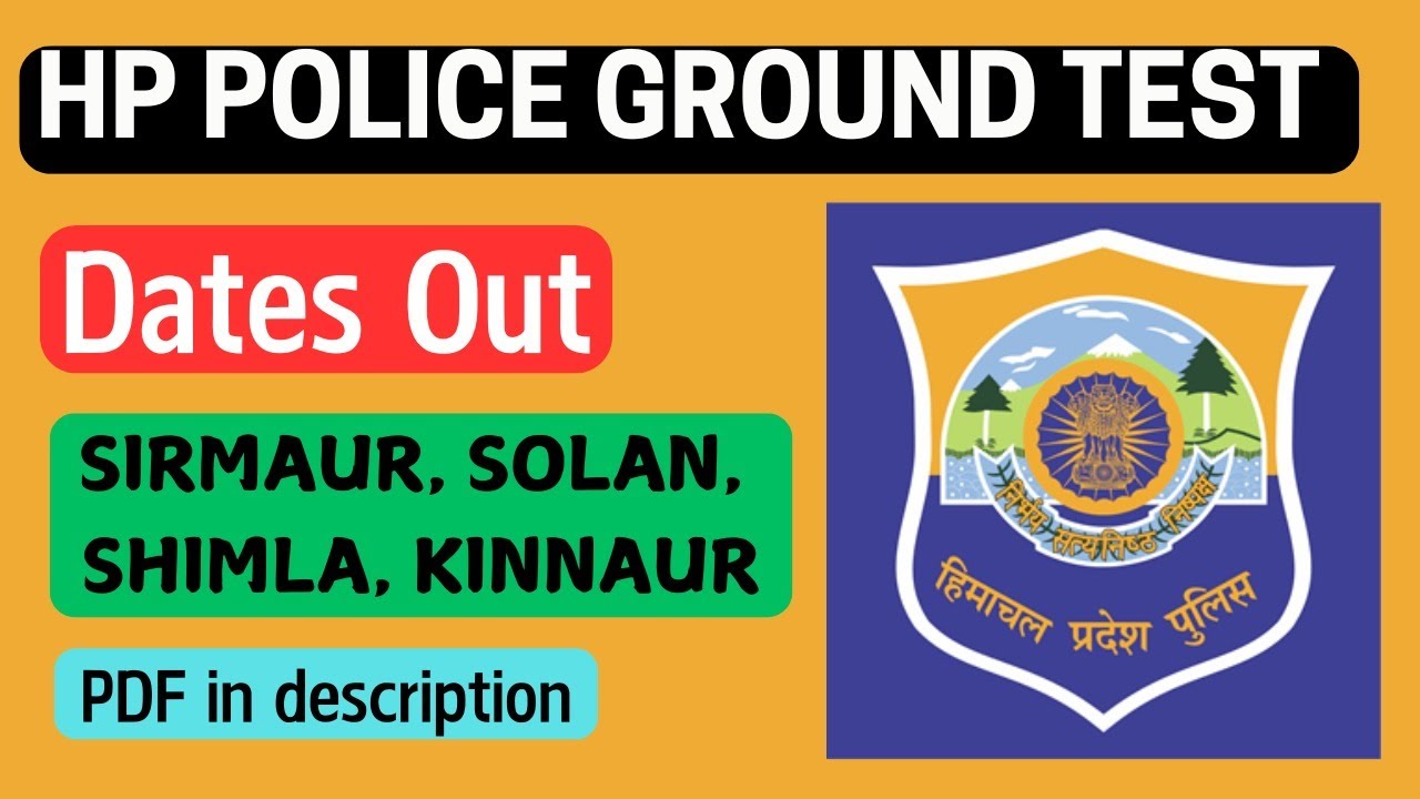 HP Police Constable | Ground Test Date Announced #solan #shimla # ...