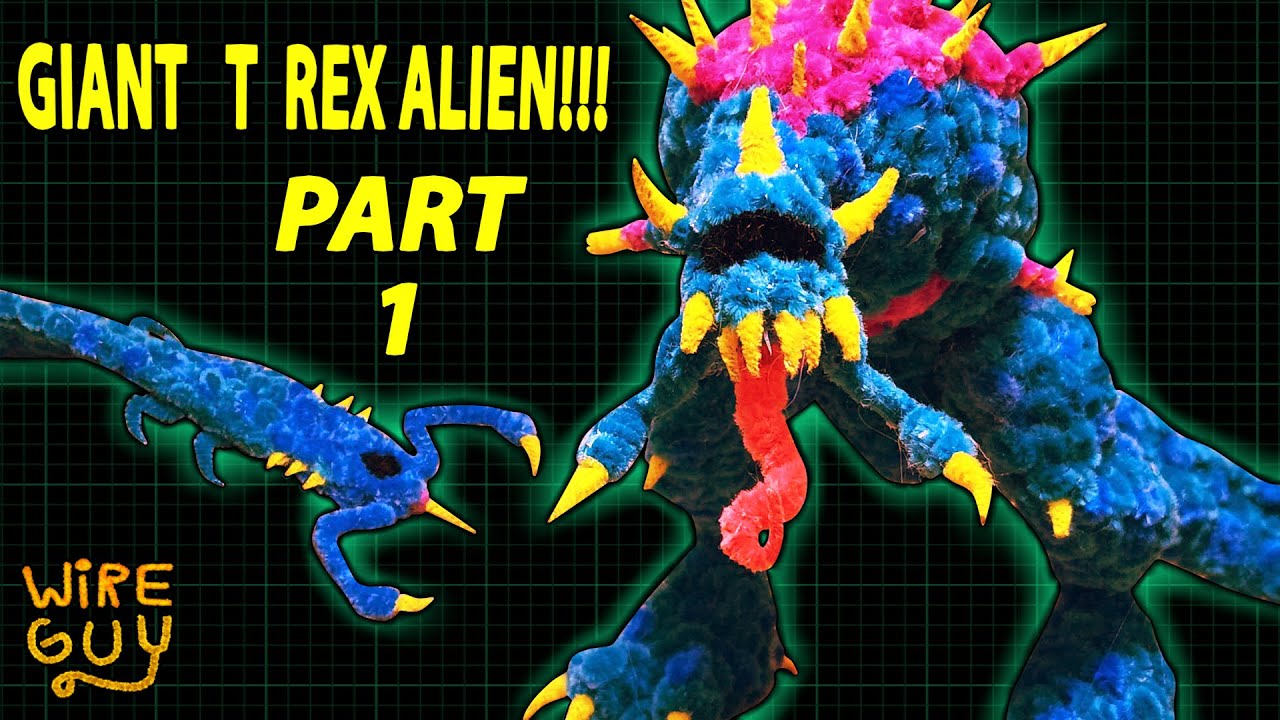 Pipe cleaner Art // How to make a GIANT T REX ALIEN// - YouTube