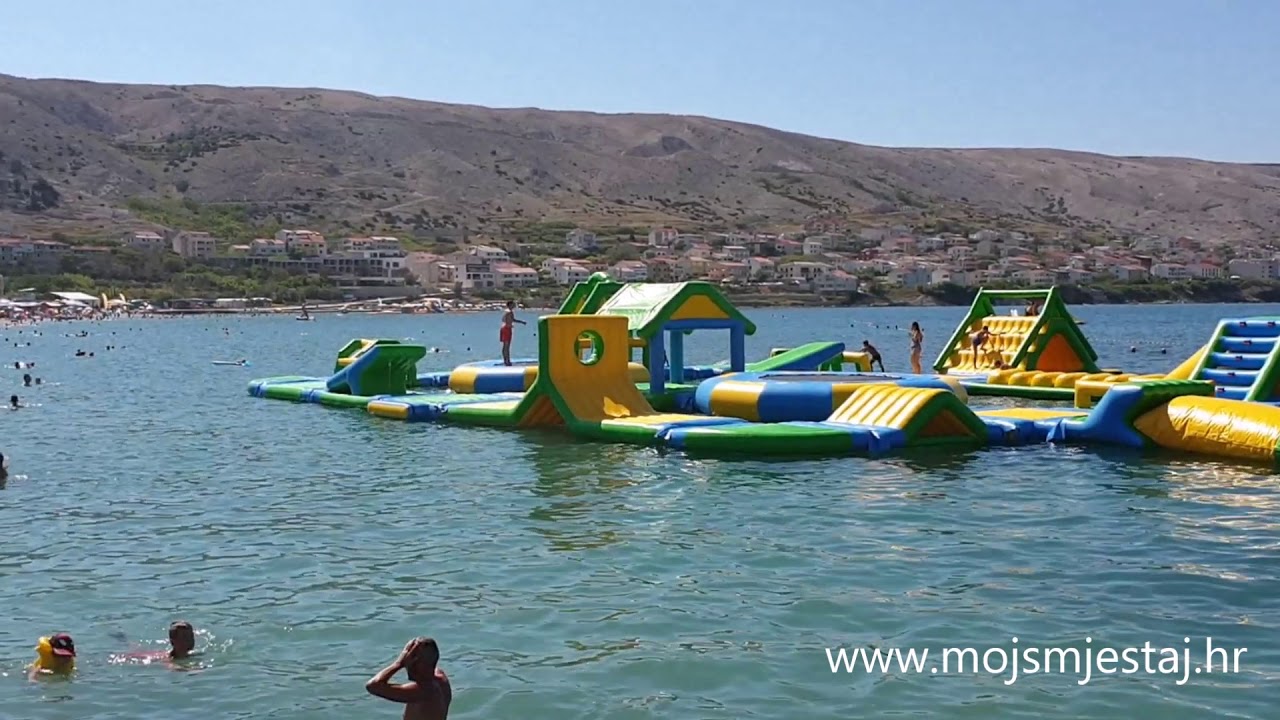 Plaža Prosika - centralna plaža grad Pag - YouTube