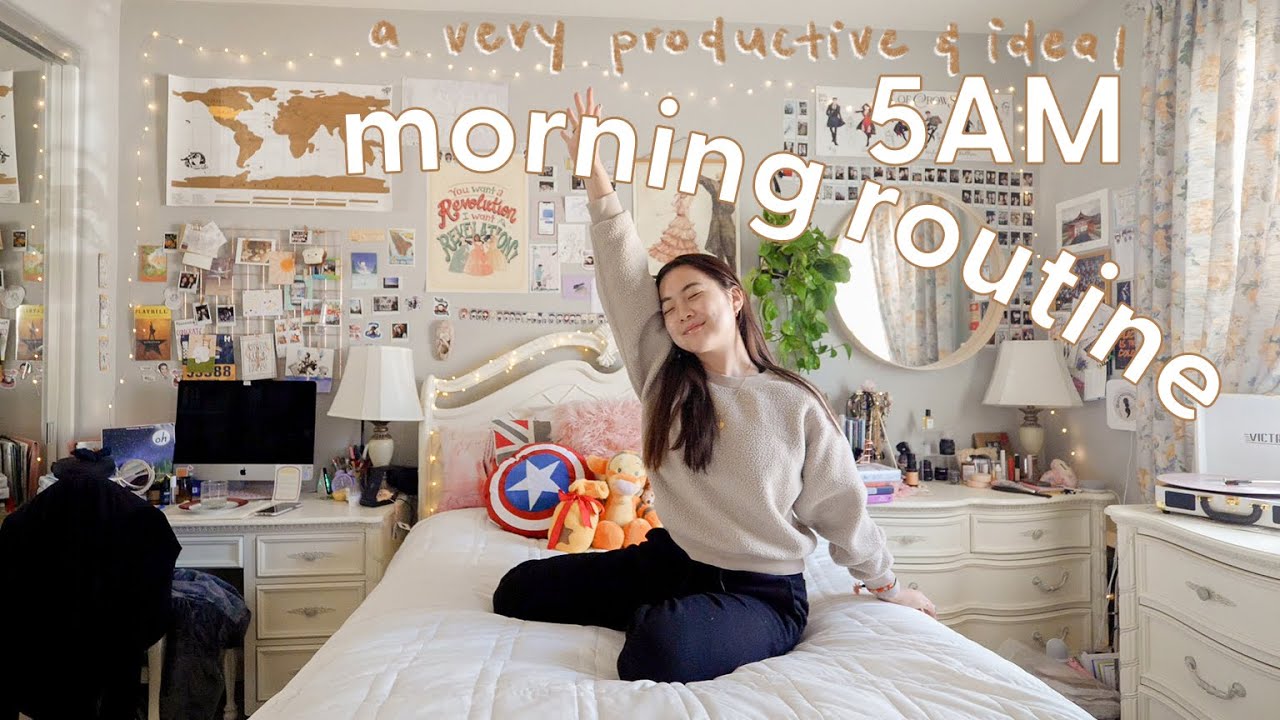 my ideal 5AM morning routine (watch for morning motivation ٩( ‿ ｡)۶ ...