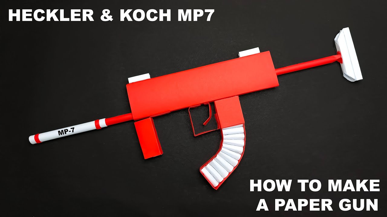 Origami HECKLER & KOCH MP7 GUN | How to make paper MP7 GUN | Paper MP7 ...