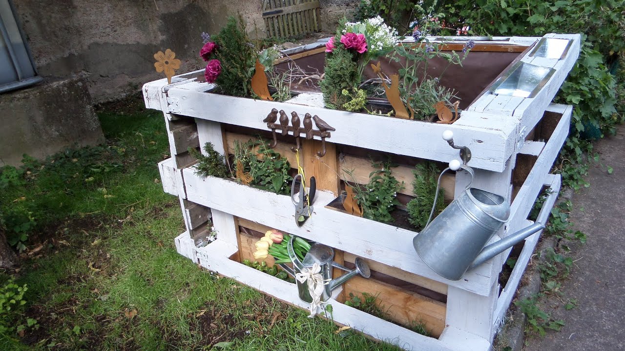 DIY/ mein PALETTEN KOMPOSTER & POOL Gerüst /Pflanzregale / Hochbeet ...