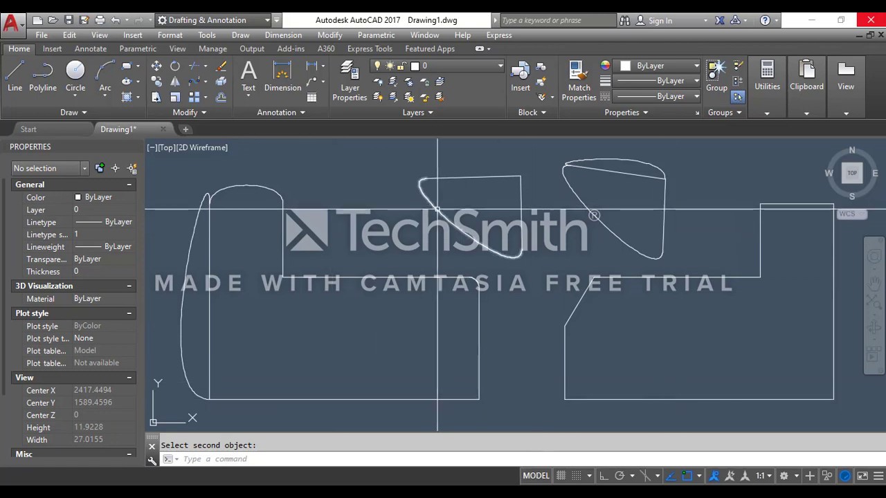 AutoCad - Mirror - Chamfer , Fillet, Blend - YouTube
