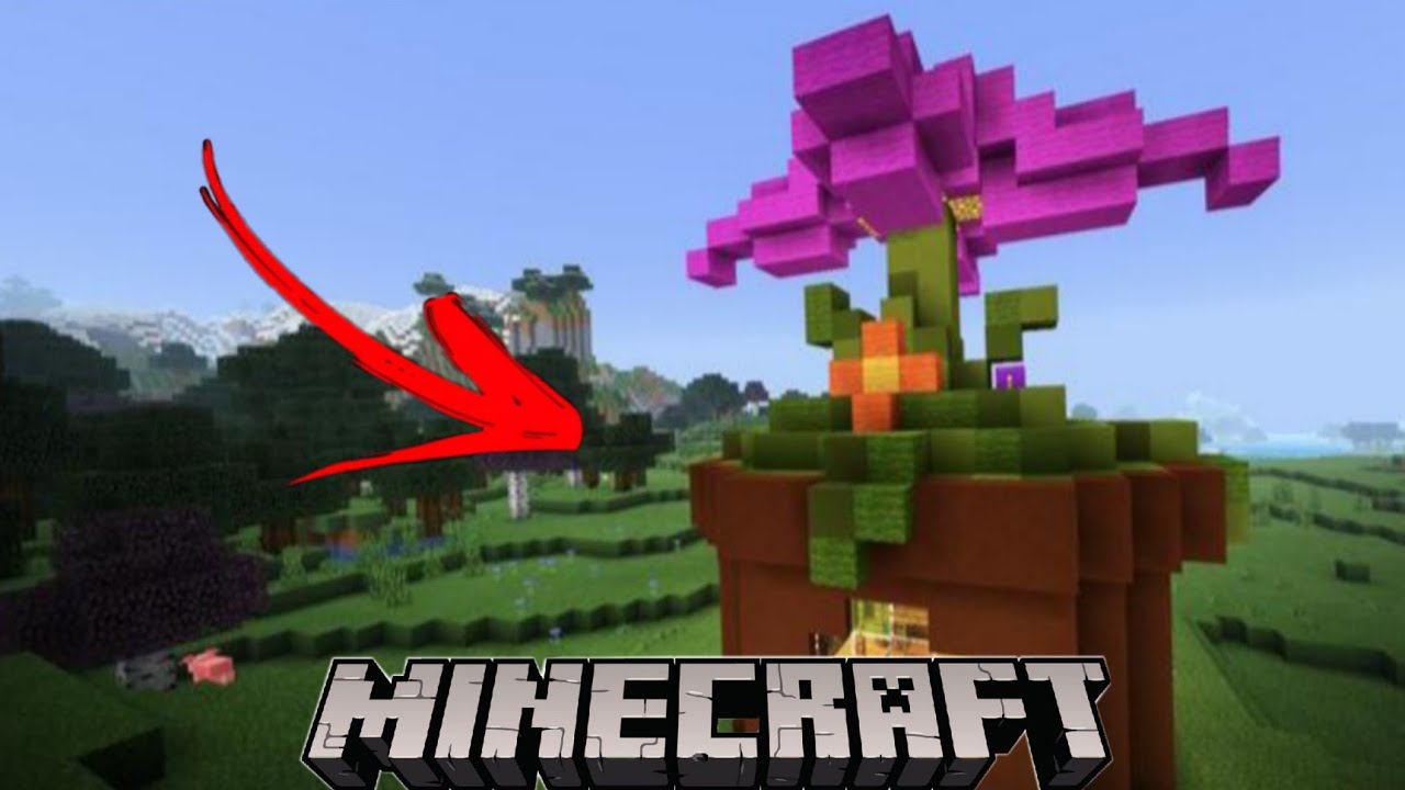 Minecraft- DECOREI UMA CASA EM FORMA DE POTE DE FLOR! - YouTube