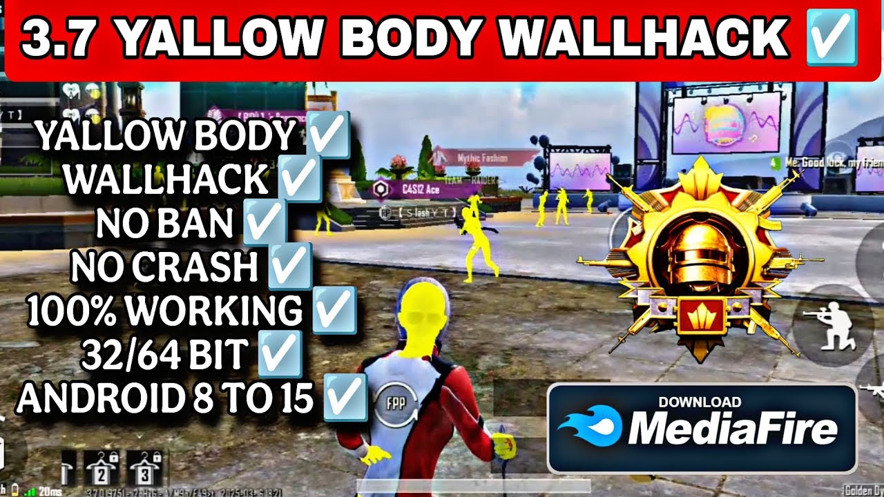 3.7 YALLOW BODY WALLHACK | BGMI 3.7 GREEN BODY WALLHACK | BGMI 3.7 COLOUR BODY WALLHACK - YouTube