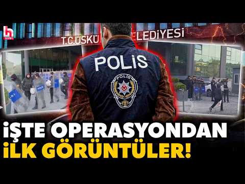 Polis giriş çıkışları kapatıp binada arama yaptı! Üsküdar Belediyesi'ne operasyondan ilk görüntüler!