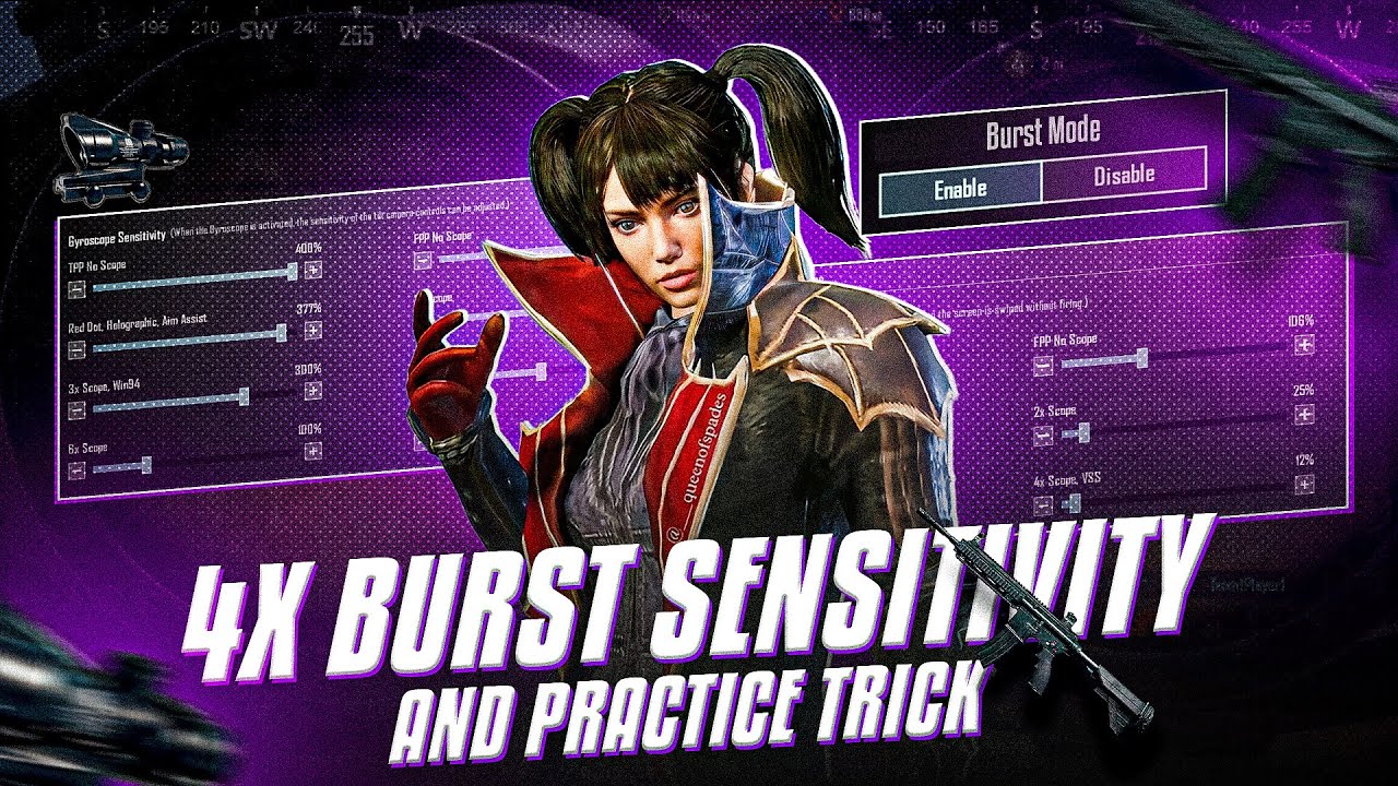 Burst Spray Sensitivity + Trick + Practice | How to Learn Burst Spray ...