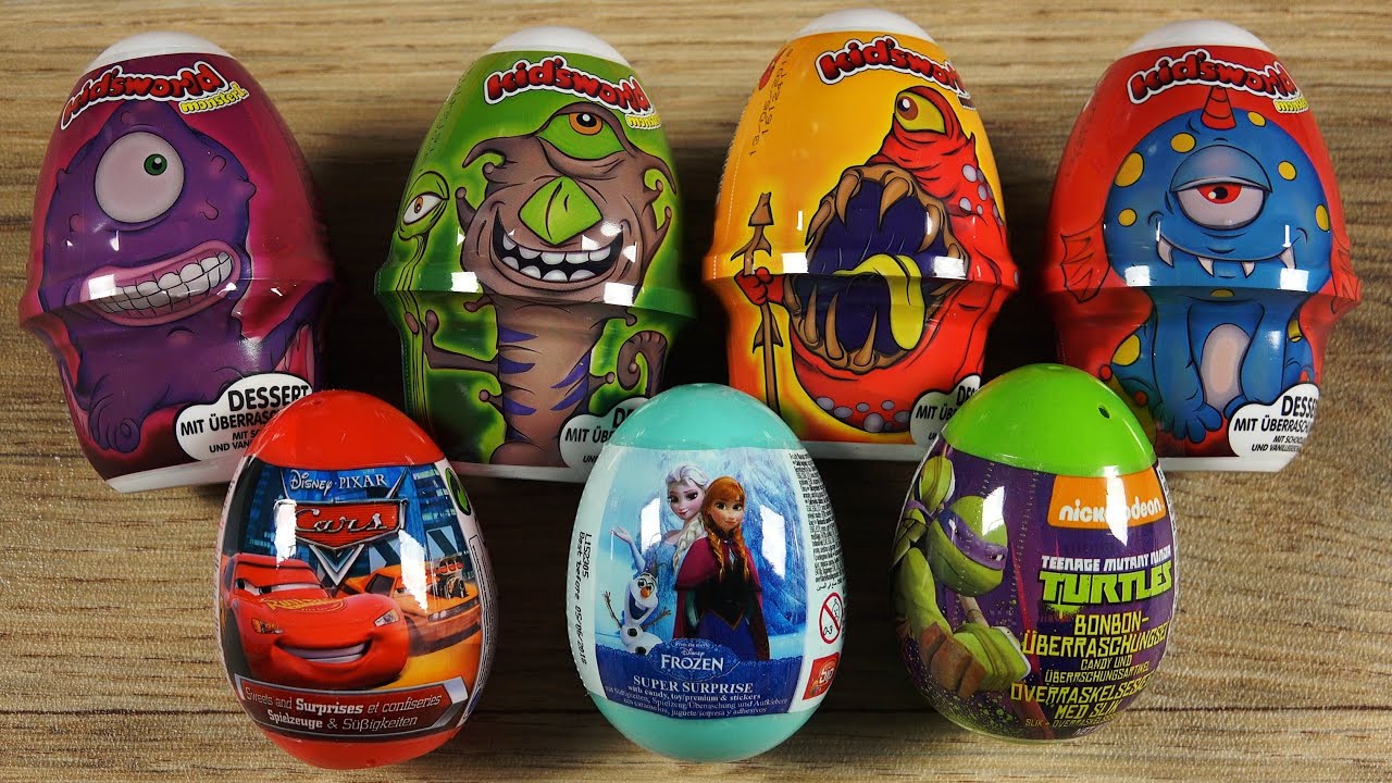 Surprise TOY & Pudding Disney Elsa Frozen Cars Ninja Turtles Monsters ...