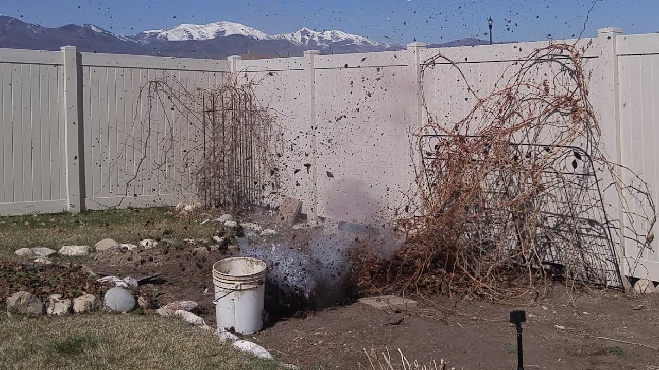 DRY ICE BOMB IN THE GARDEN!!! - YouTube