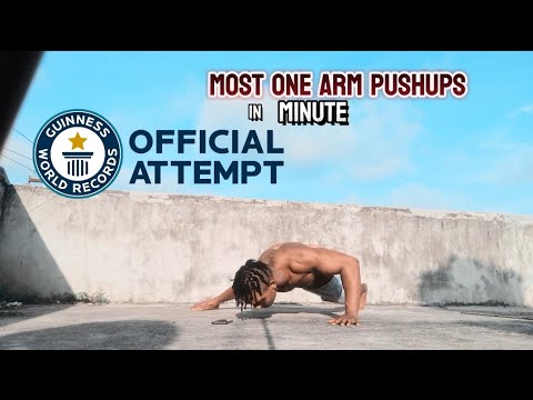 Guinness World Record Attempt | Most one arm pushups per minute | - YouTube