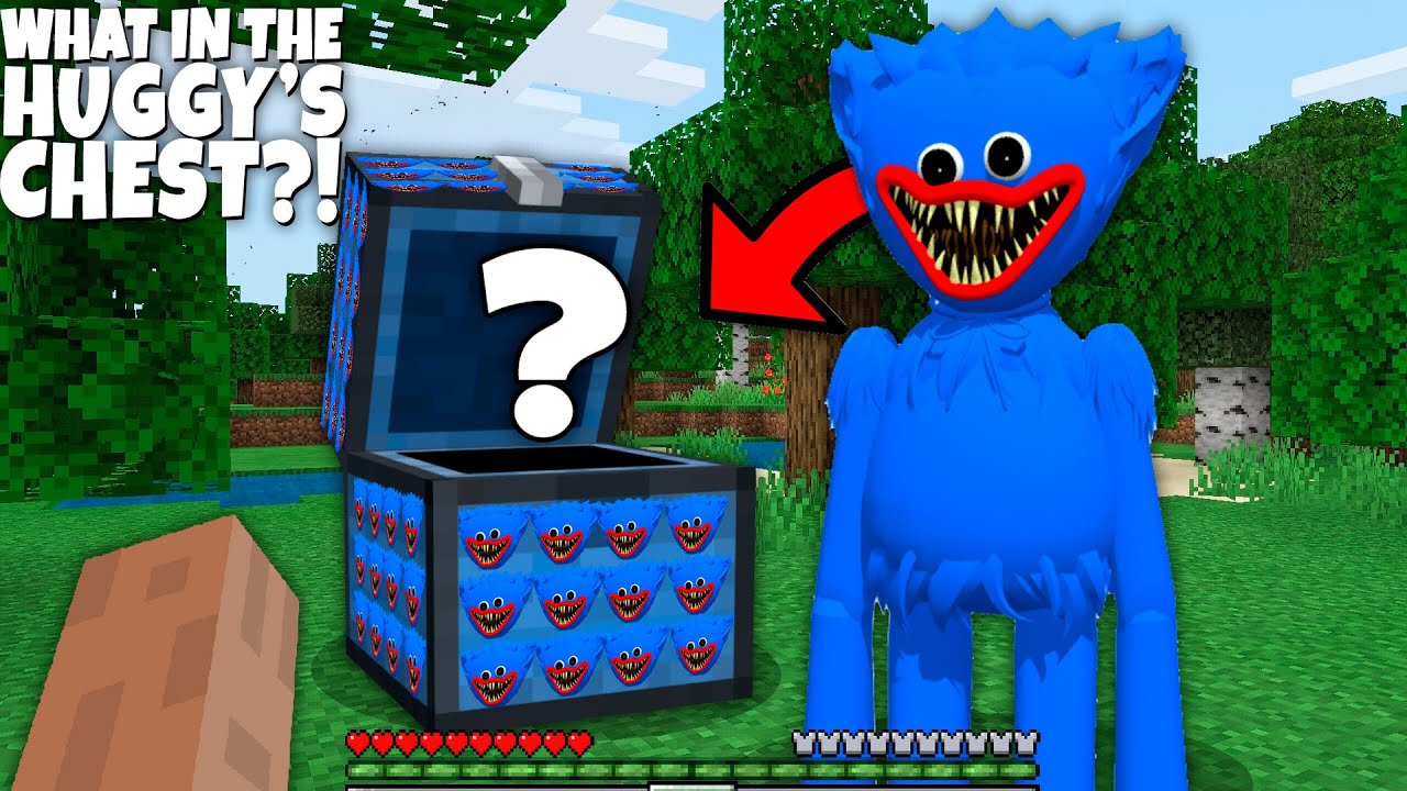 What's INSIDE THE HUGGY'S CHEST in Minecraft ! OPEN SECRET CHEST WITH ...