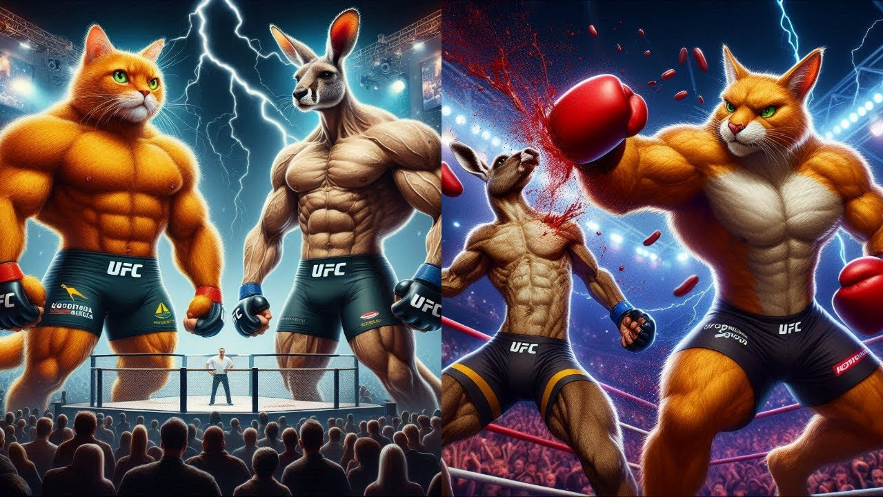 Ginger Cat VS Kangaroo UFC Fighting - YouTube