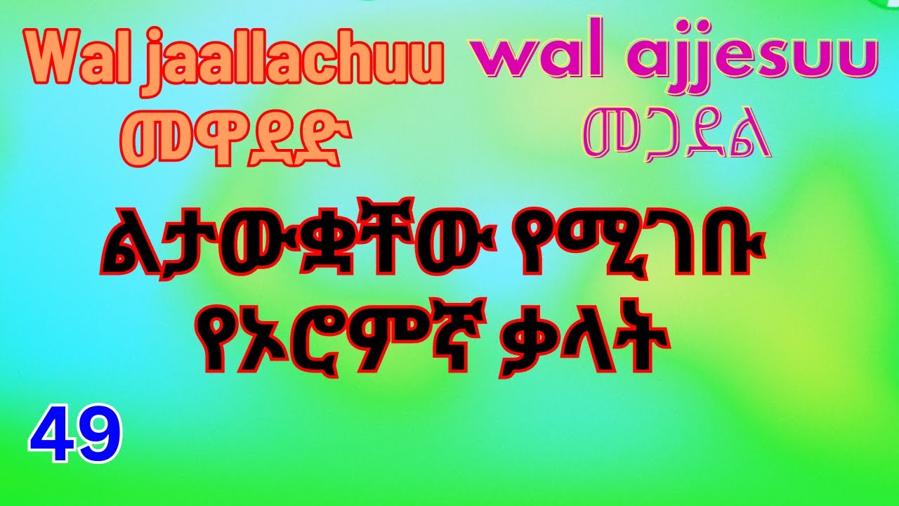 ማወቅ ያሉባችሁ የኦሮምኛ ዓረፍተ ነገሮች/Learn Afan Oromo in Amharic #afaan_oromoo # ...