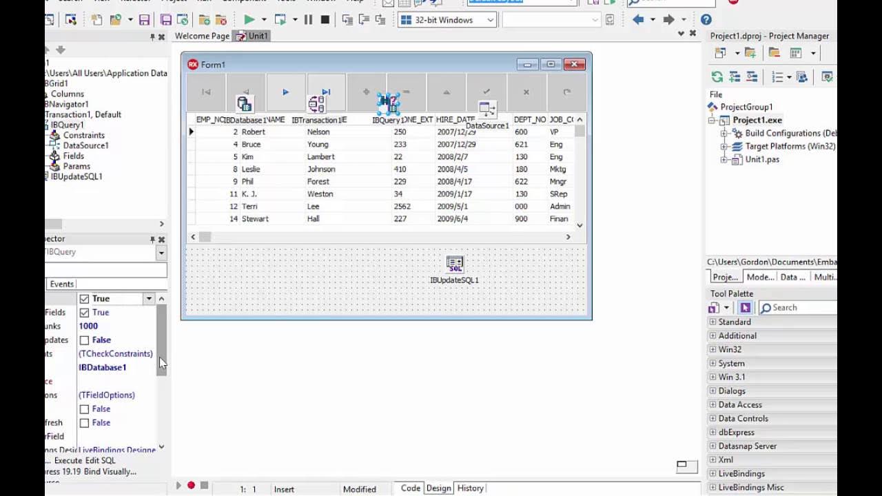 Using Delphi and InterBase Express to Create an Application - YouTube