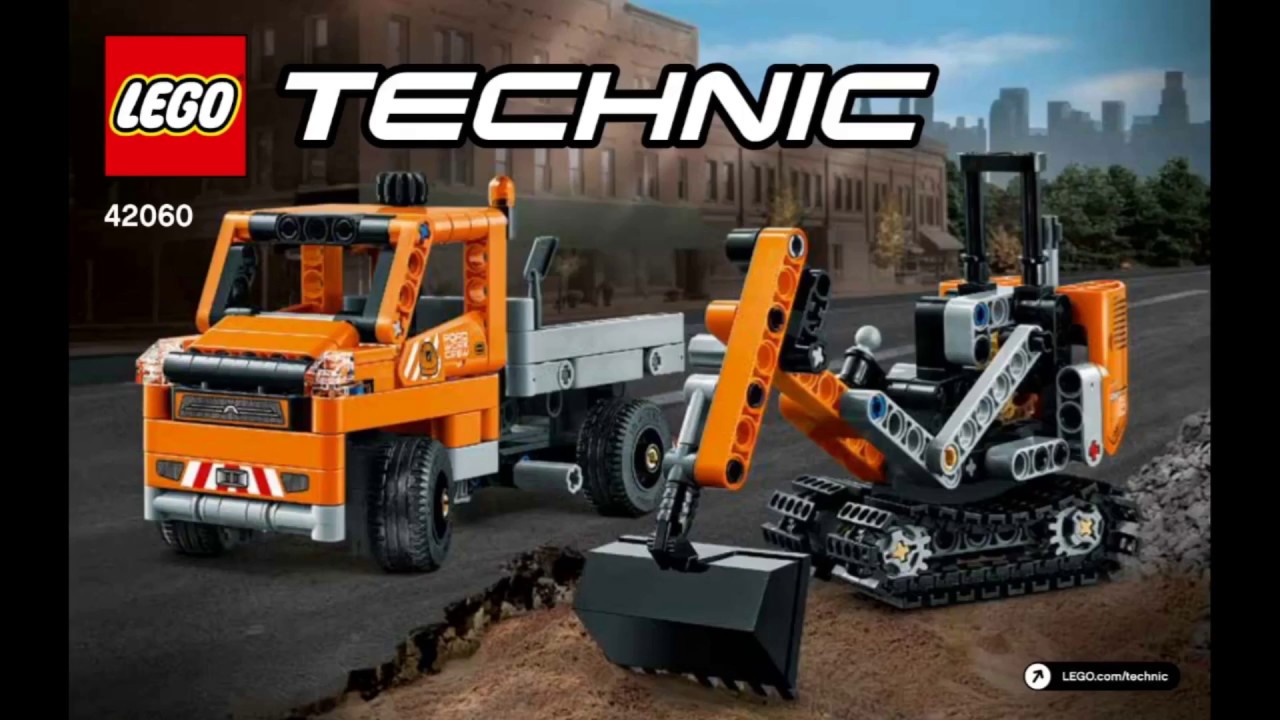 2017 LEGO Technic instruction 42060 Roadwork Crew A&B - YouTube