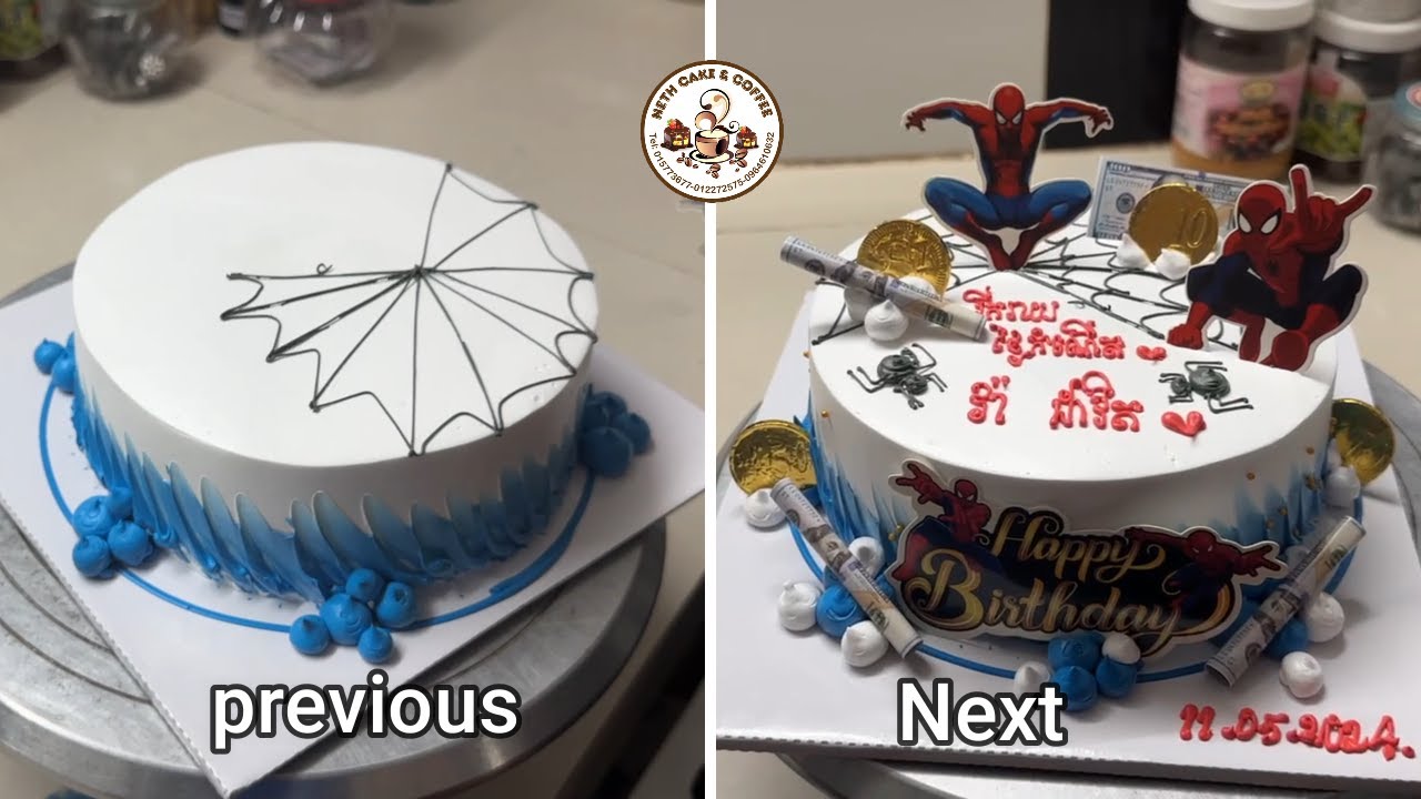 How to make spiderman cake|spiderman cake decorating|cake spiderman ...