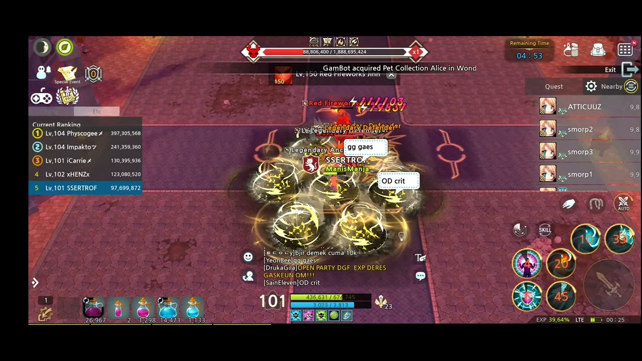 Luna Fantasia Mobile Online - World Boss - Red Fireworks Jinn - Estel ...