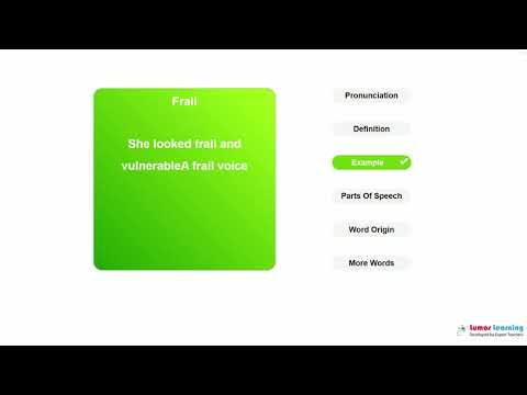 FRAIL - Definition, pronunciation, grammar, meaning - Practice grade 6 ...