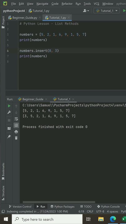 Python List Methods Insert Programming Python Pythonprogramming Pythontutorial Youtube