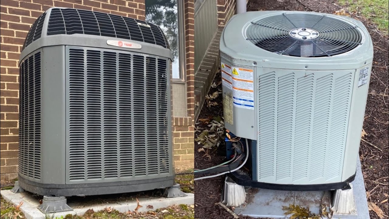 2014 Trane XB13 & 2008 Trane XL14i Heat Pumps Starting Up (cool mode ...