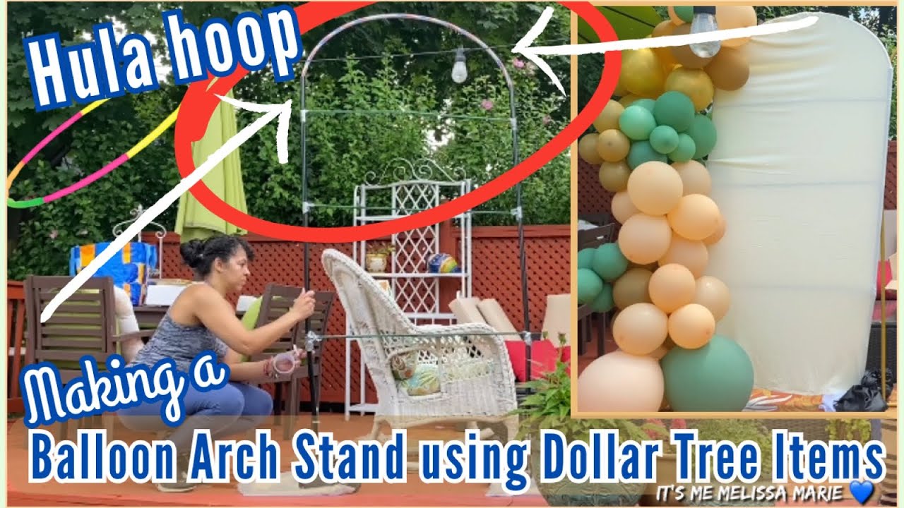 Balloon Arch Stand w/ Dollar Tree Items ️ It’s Me Melissa Marie 💙 - YouTube