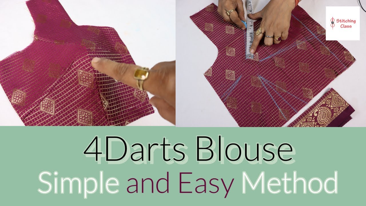 4 Dart Blouse by Stitching Class Easy Tricks, Four Dart Blouse Cutting and Stitching, 4 Tucks ...