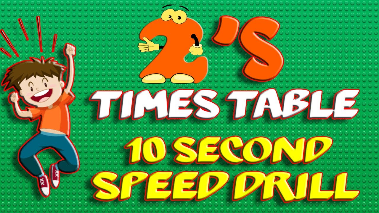 10 Second Multiplication Speed Drill | 2s Times Table Flashcards ...