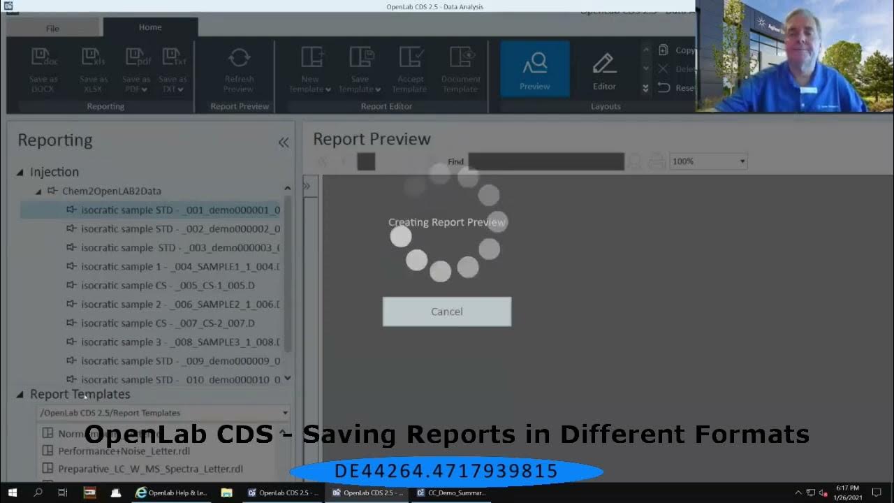 OpenLab CDS Saving Reports in Different Formats DE44264 4717939815 - YouTube