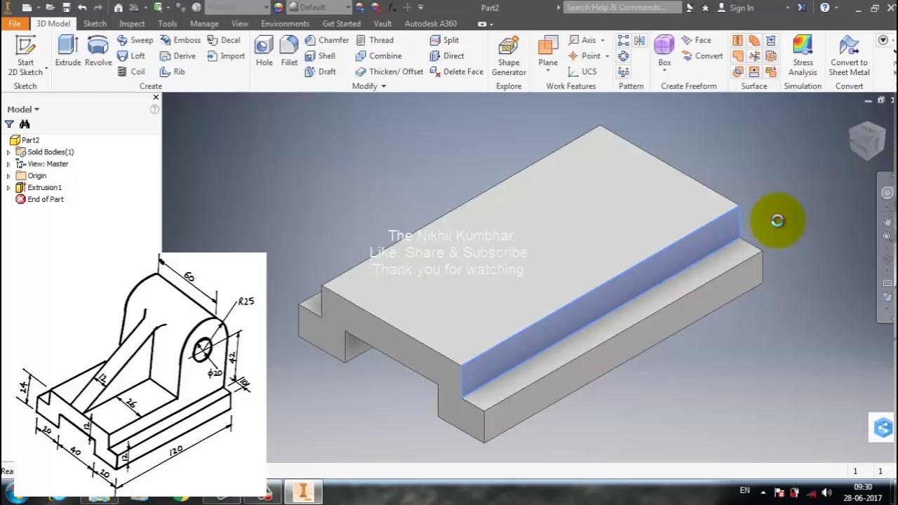 Part 11 - Autodesk Inventor 2017 Tutorial - Creating Isometric Drawing - YouTube