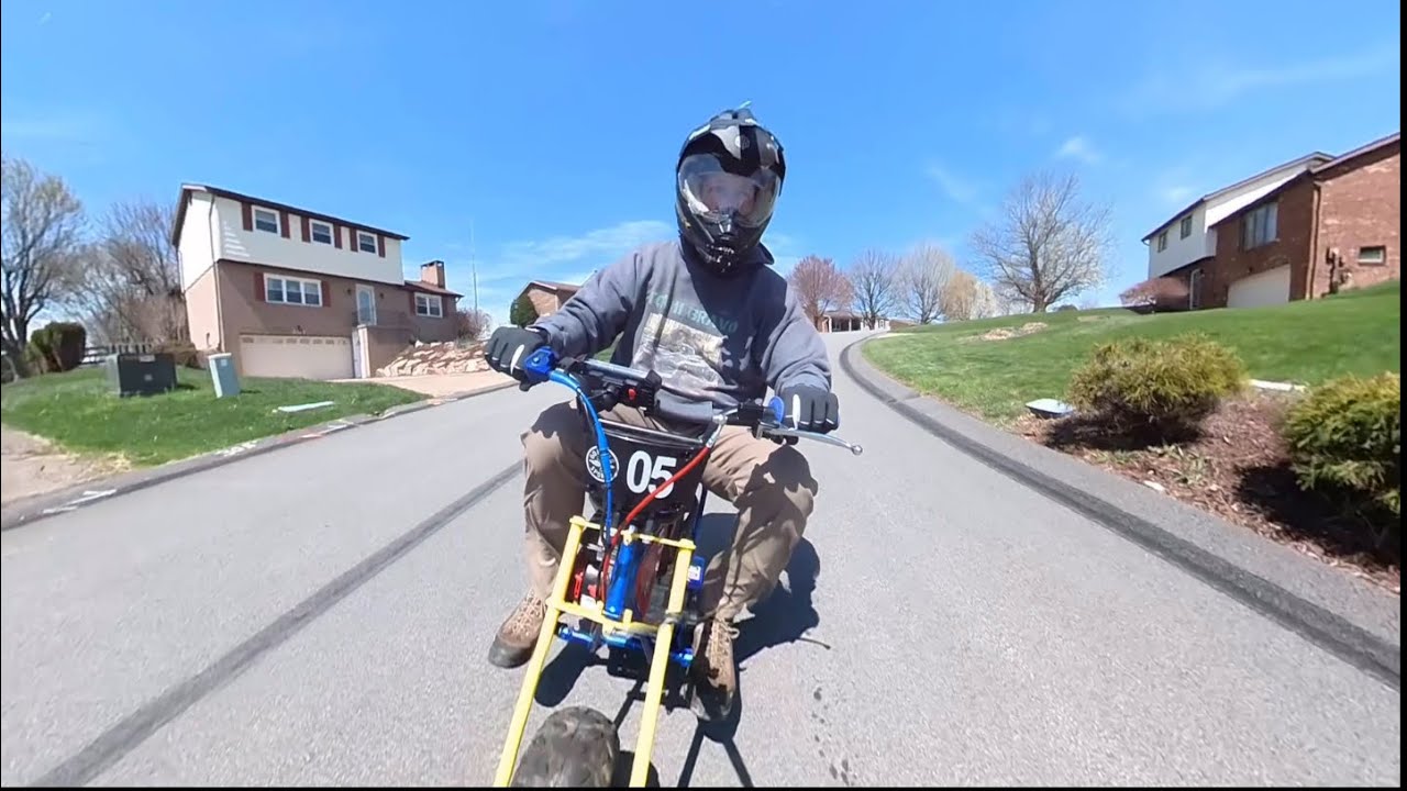 Doodlebug DB30 minibike Neighborhood speed run. - YouTube